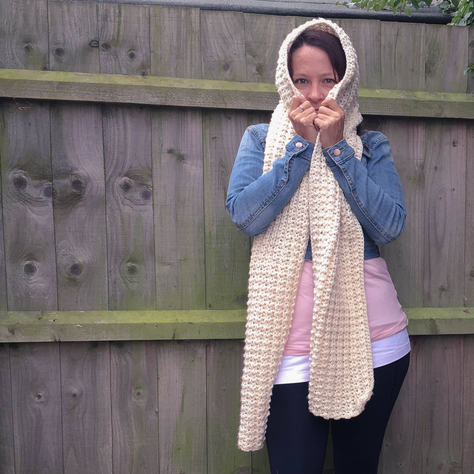 Crochet Scoodie Pattern. Textured Hooded Scarf, Worn as a Scarf, Wrap ...