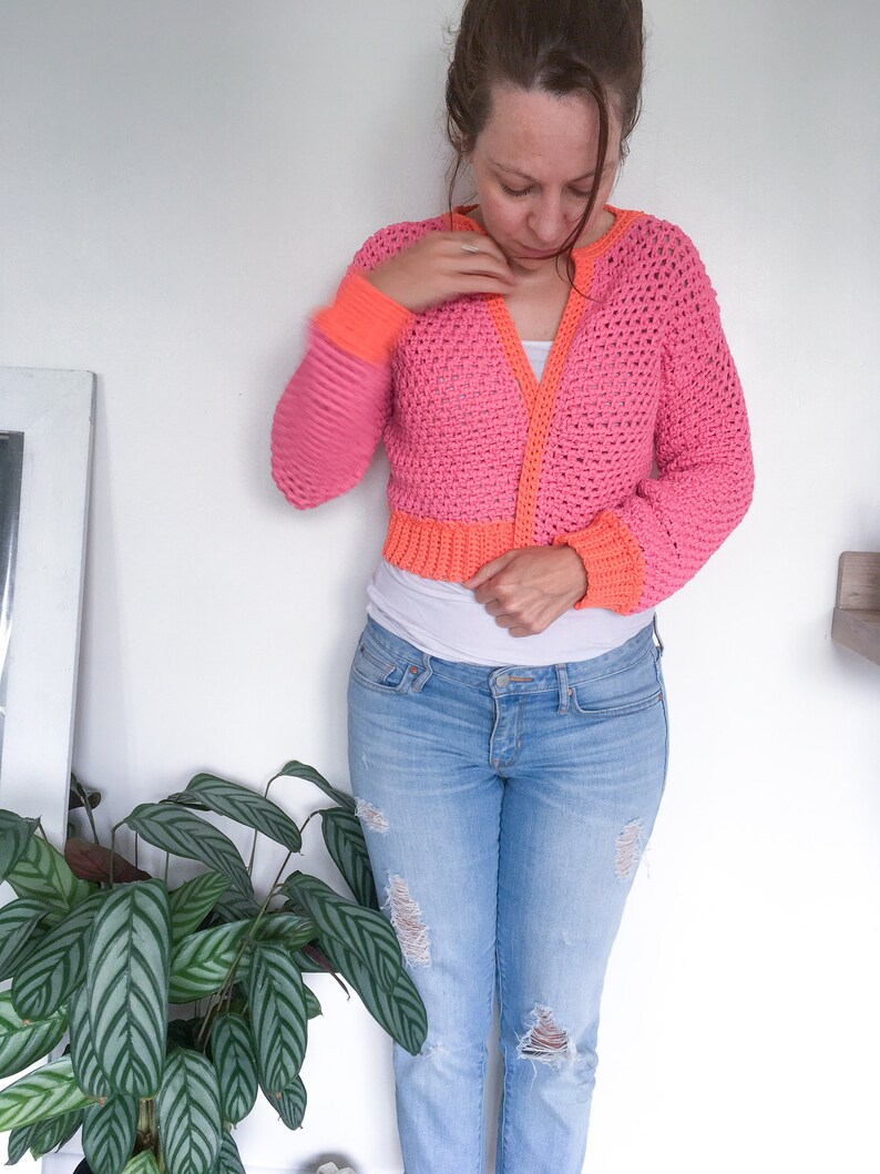 Cropped Crochet Cardigan Pattern Happy Days Cardi | Etsy