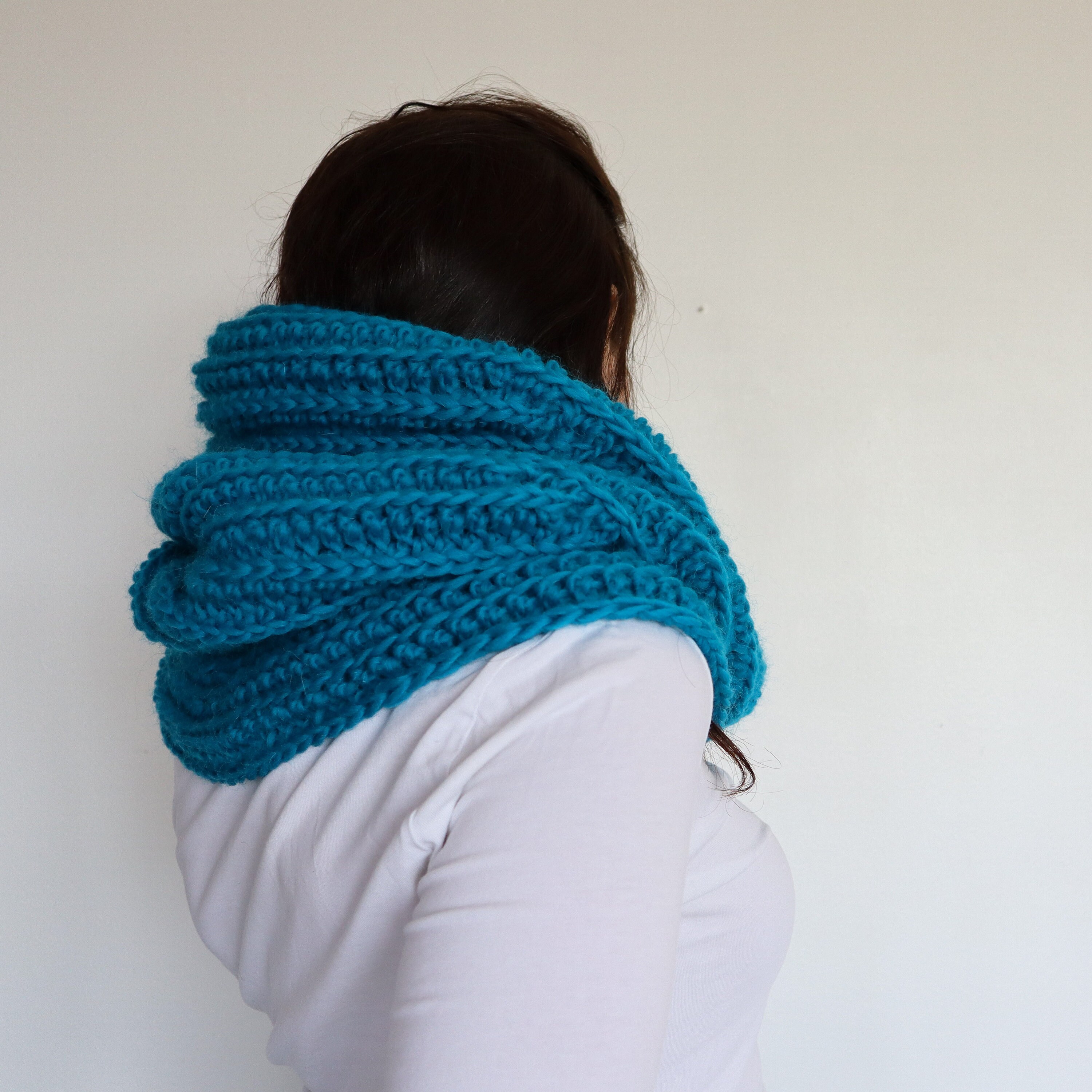 Crochet Hooded Cowl Pattern: Shaped Ribbed Snood and Neck Warmer (PDF ...
