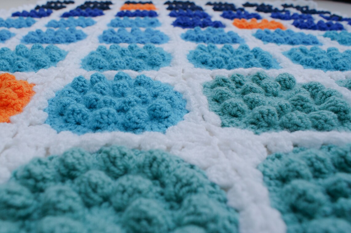 Bobble Pop Crochet Blanket Pattern: Colourful Circle Motif | Etsy
