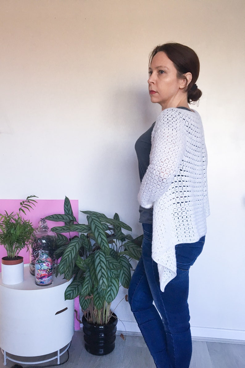 Wrap Around Crochet Cardigan Pattern Modern Top-down Seamless - Etsy