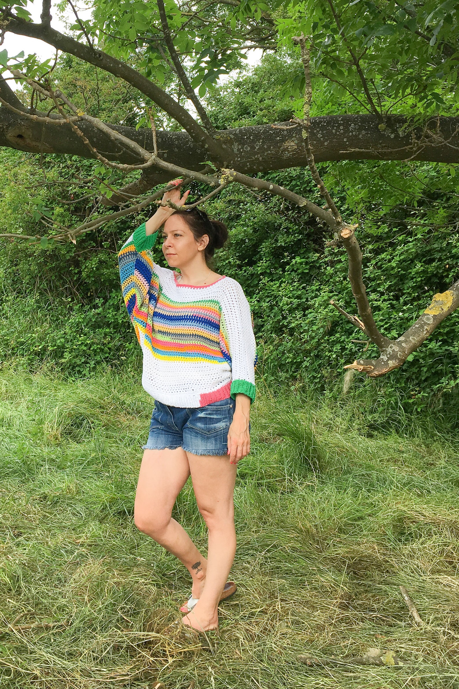 Batwing Sweater Crochet Pattern | 3/4 Length Sleeve Crochet Jumper ...