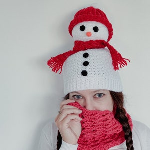 Crochet Pattern Snowman Hat: Fun Christmas Crochet Snowman Beanie Hat ...