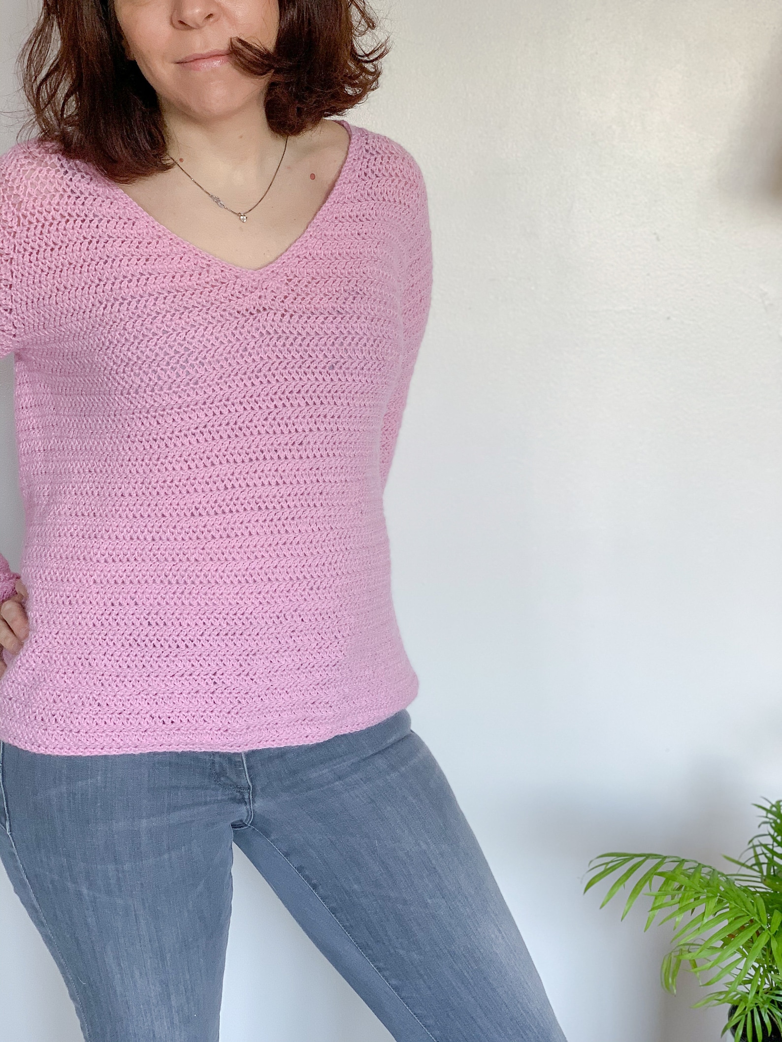 Lightweight V-neck Crochet Sweater Pattern: Top Down Raglan | Etsy