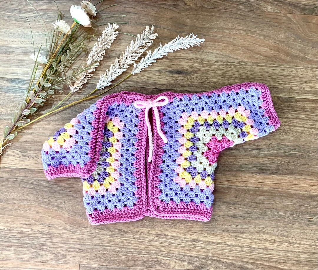 Crocheted Hexi Cardigan , Handmade Baby Girls Crocheted Top. Girls ...