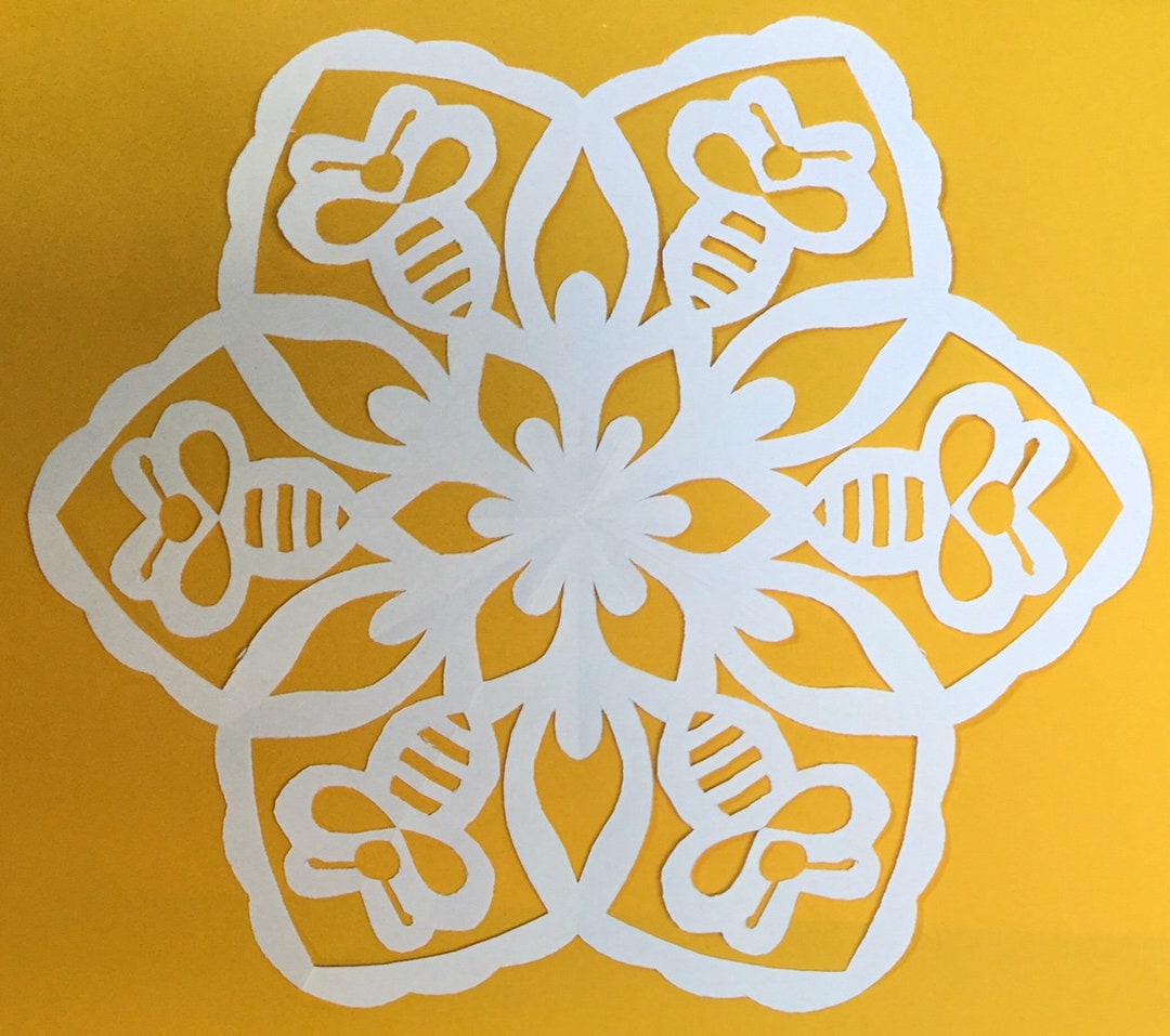 Bees and Flowers Paper Cutting Pattern - Etsy