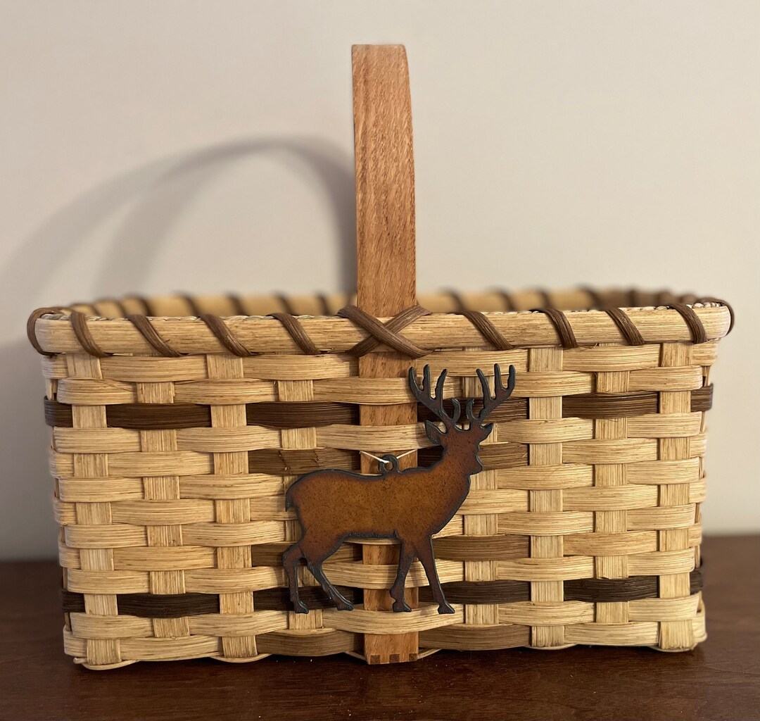 Woven Market Basket With Metal Buck Accent - Etsy