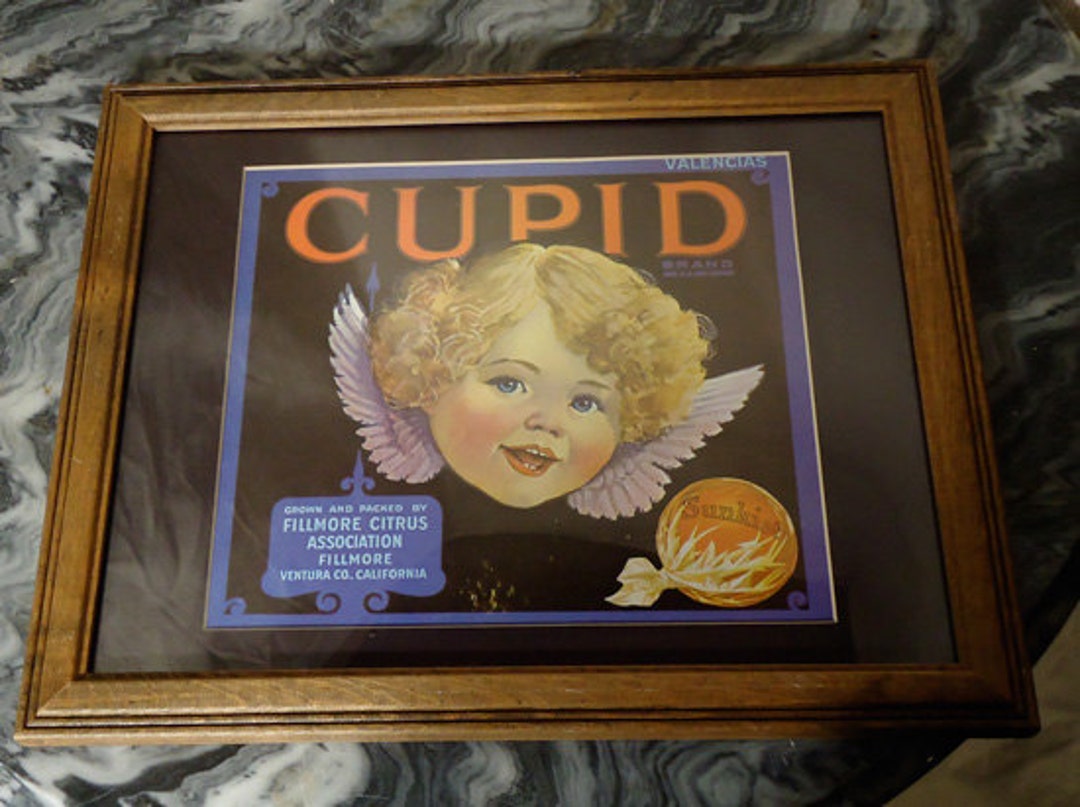 1920s Framed Crate Label Advertising: CUPID Brand Valencia - Etsy