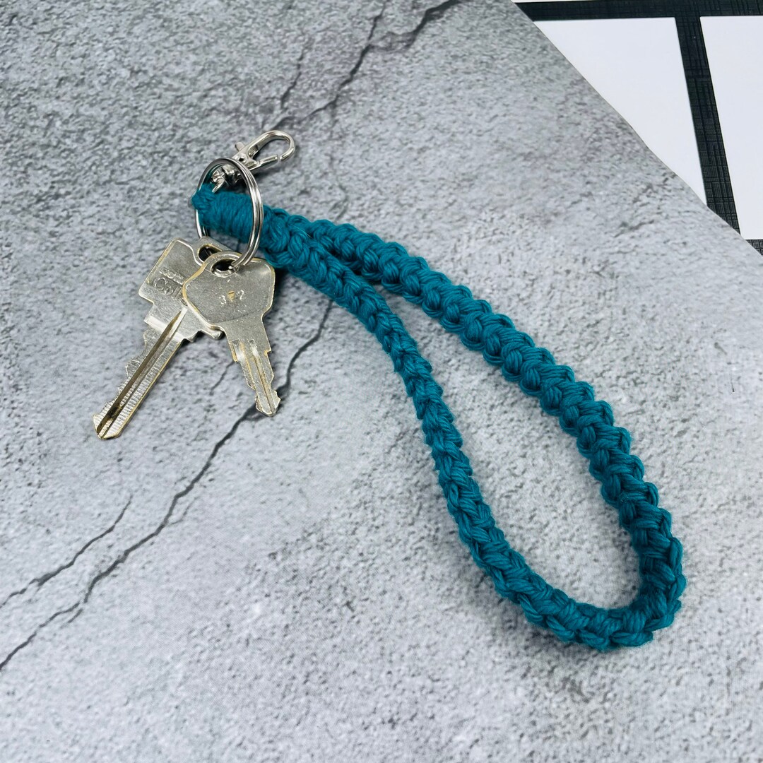 Hand Crocheted Corded Keychains Wristlet Lanyard - Etsy