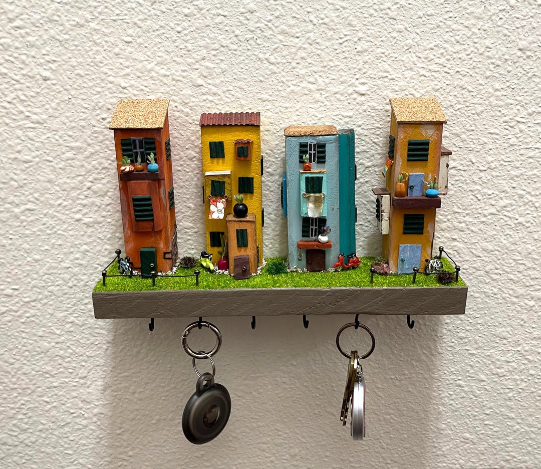 Italian Miniature Colorful House Key Holder, Home Decor, Key Hanger ...