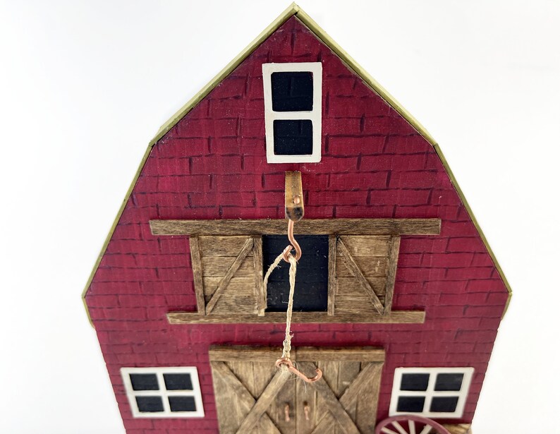 Little Wood Block Househome Decor Red Barn Mixed Media Art - Etsy