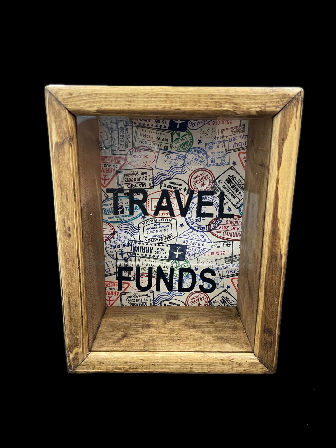 Handmade Wood Travel Funds Shadow Box: Adventure Savings, Vacation ...