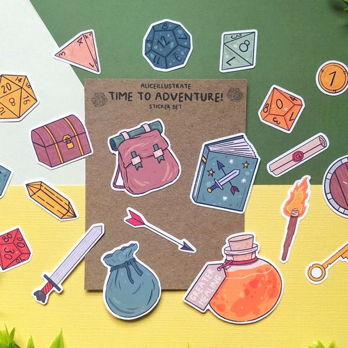 Dice Sticker Pack Dnd Gaming Dungeons and Dragons Stickers - Etsy