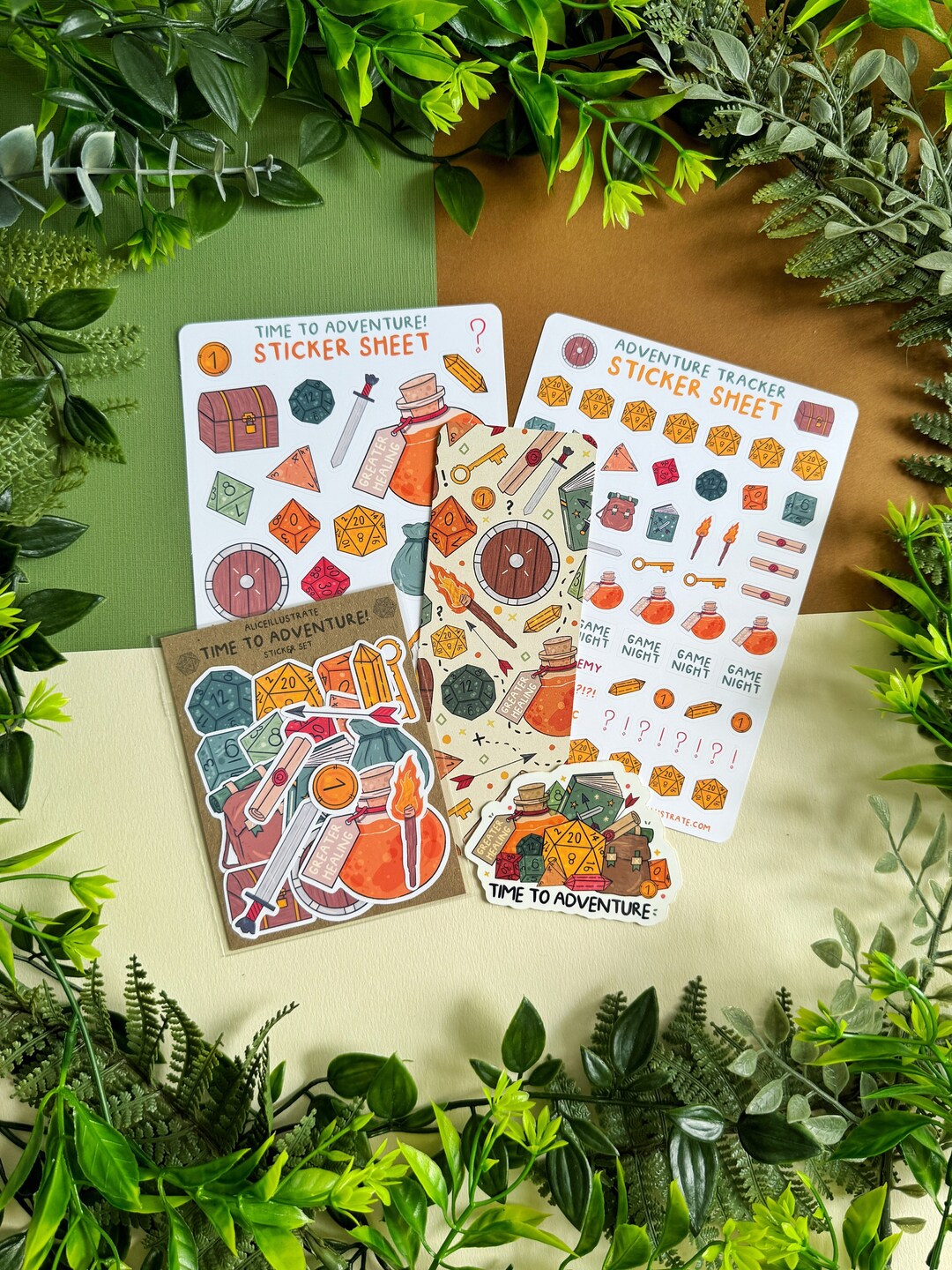 Dnd Sticker Pack D&D Bumper Pack Stickers and Bookmark TTRPG Game Fan ...