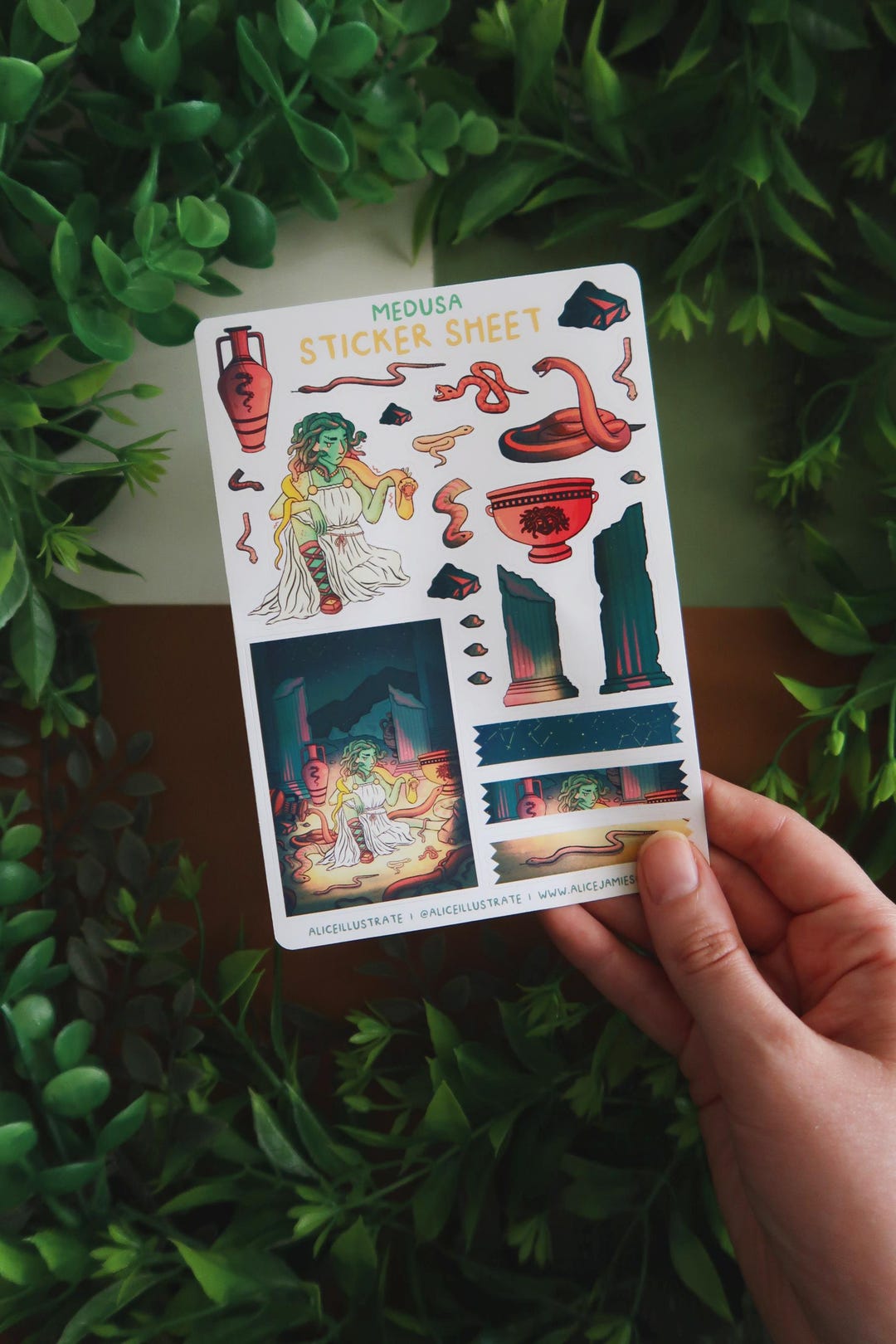 Medusa Sticker Sheet - Greek Mythology Fantasy Museum Aesthetic ...