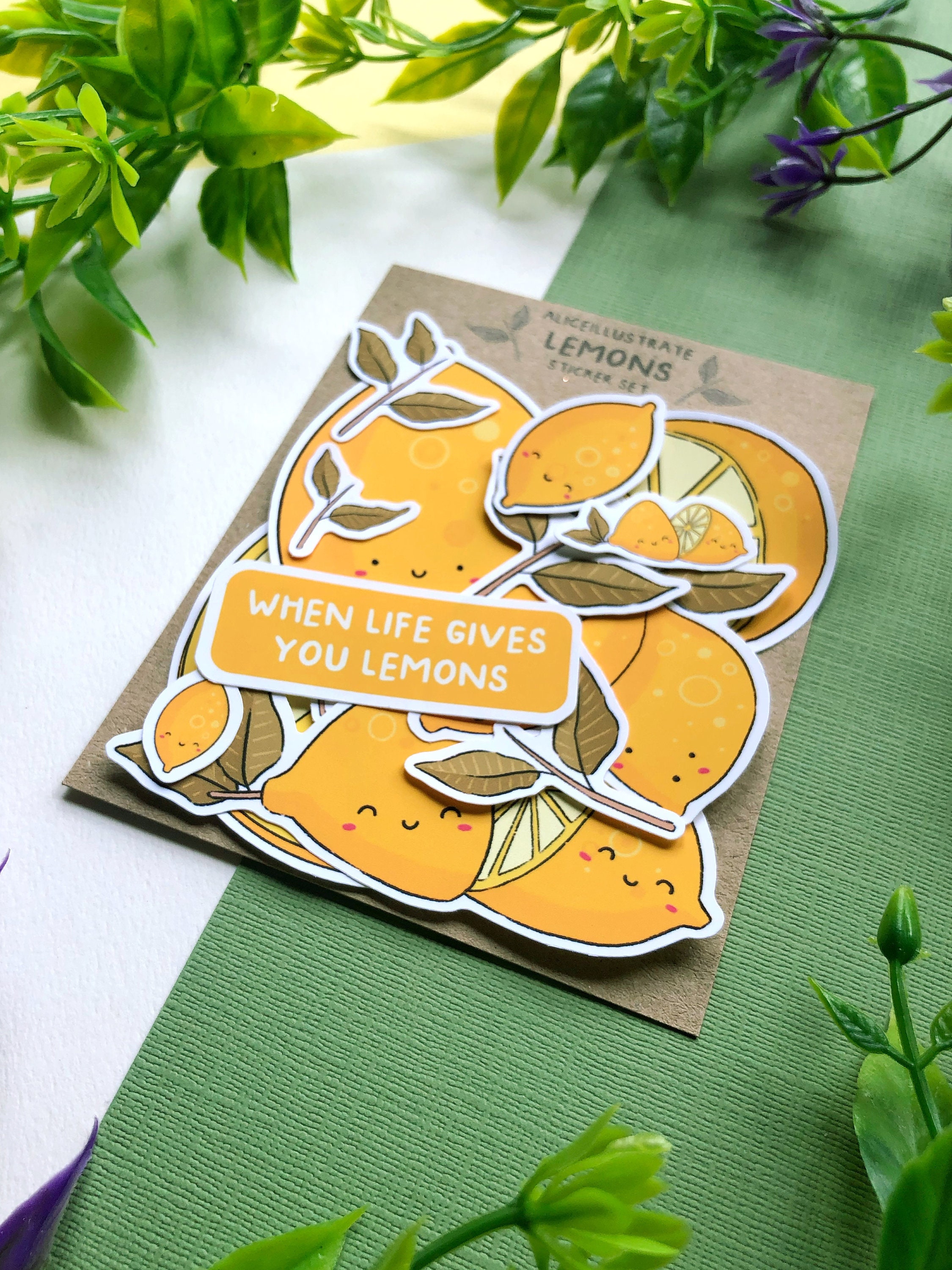 Lemon Sticker Pack Yellow Happy Fruit Die Cut Kawaii - Etsy UK