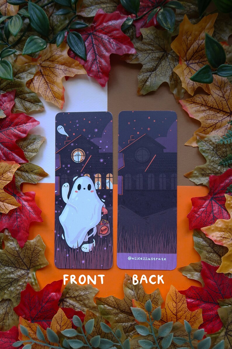 Halloween Ghost Bookmark - Spooky Cute Haunted Autumn Aesthetic ...