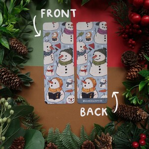 Snowman Bookmark - Christmas Snow Winter Aesthetic Illustration ...