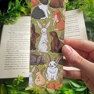Rabbits Bookmark - Cottagecore Animal Aesthetic Illustration Gift ...