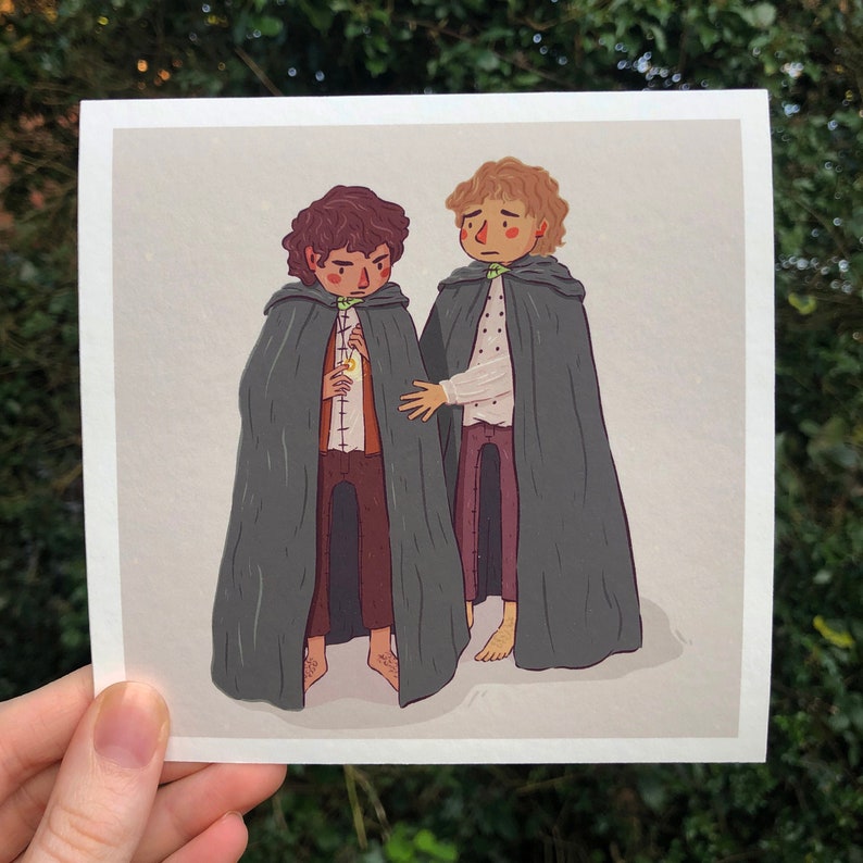 Frodo and Sam Art Print Lord of the Rings Fantasy Character - Etsy