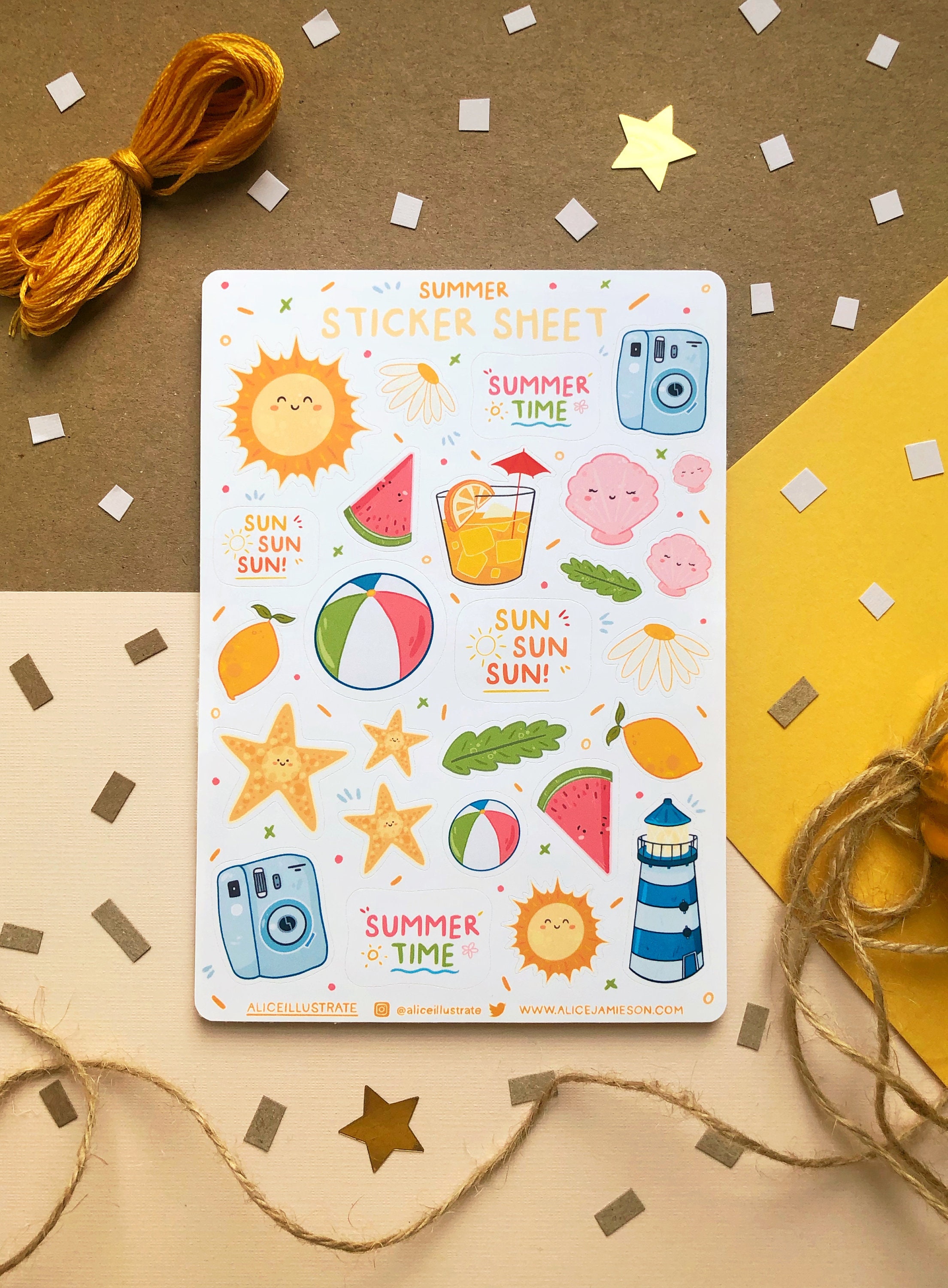 Zomer Sticker Sheet Kawaii Stickers Illustratie Bujo - Etsy Nederland