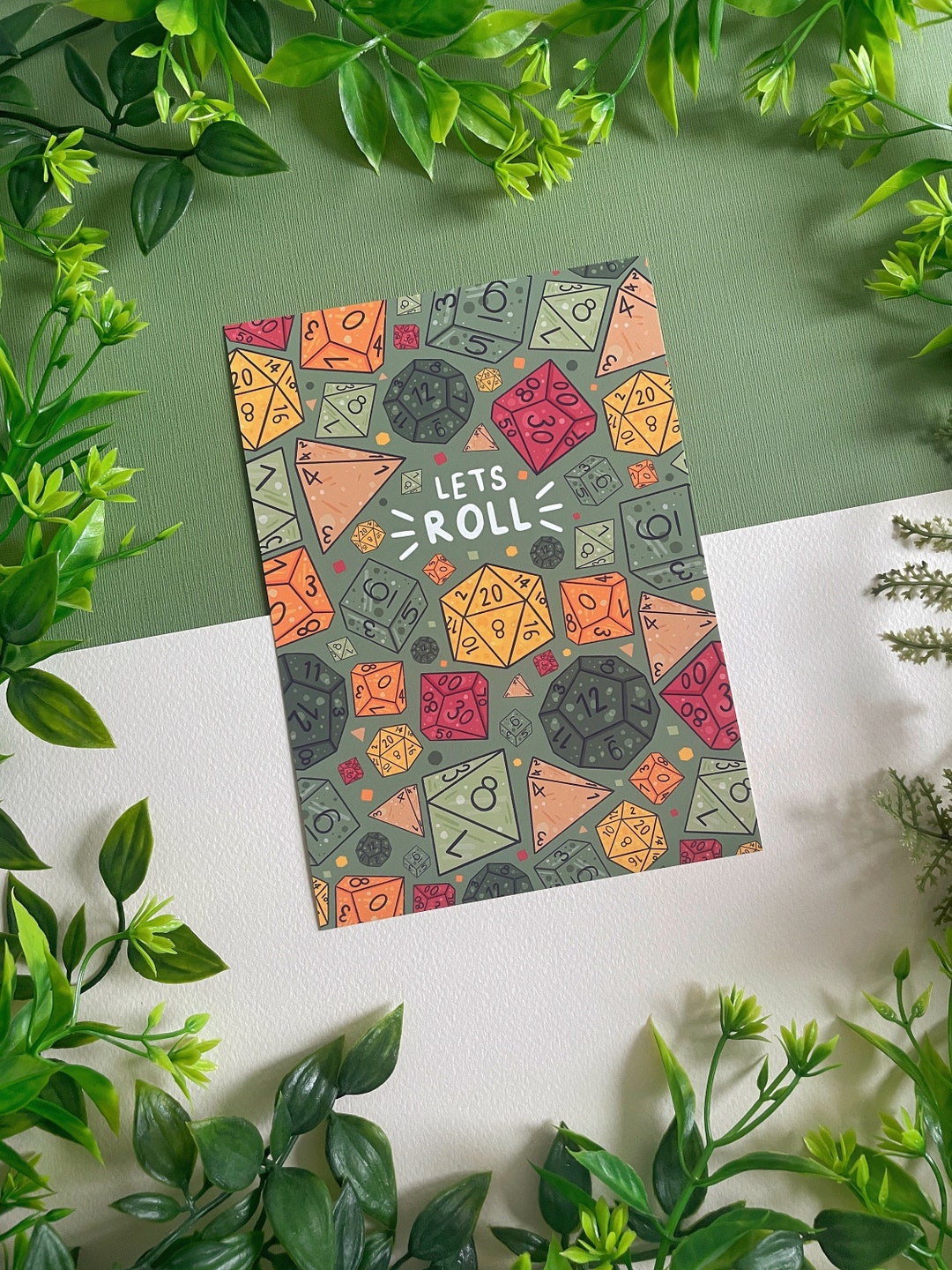 Dice Art Print - TTRPG Dnd Dungeons and Dragons Pattern Illustration ...