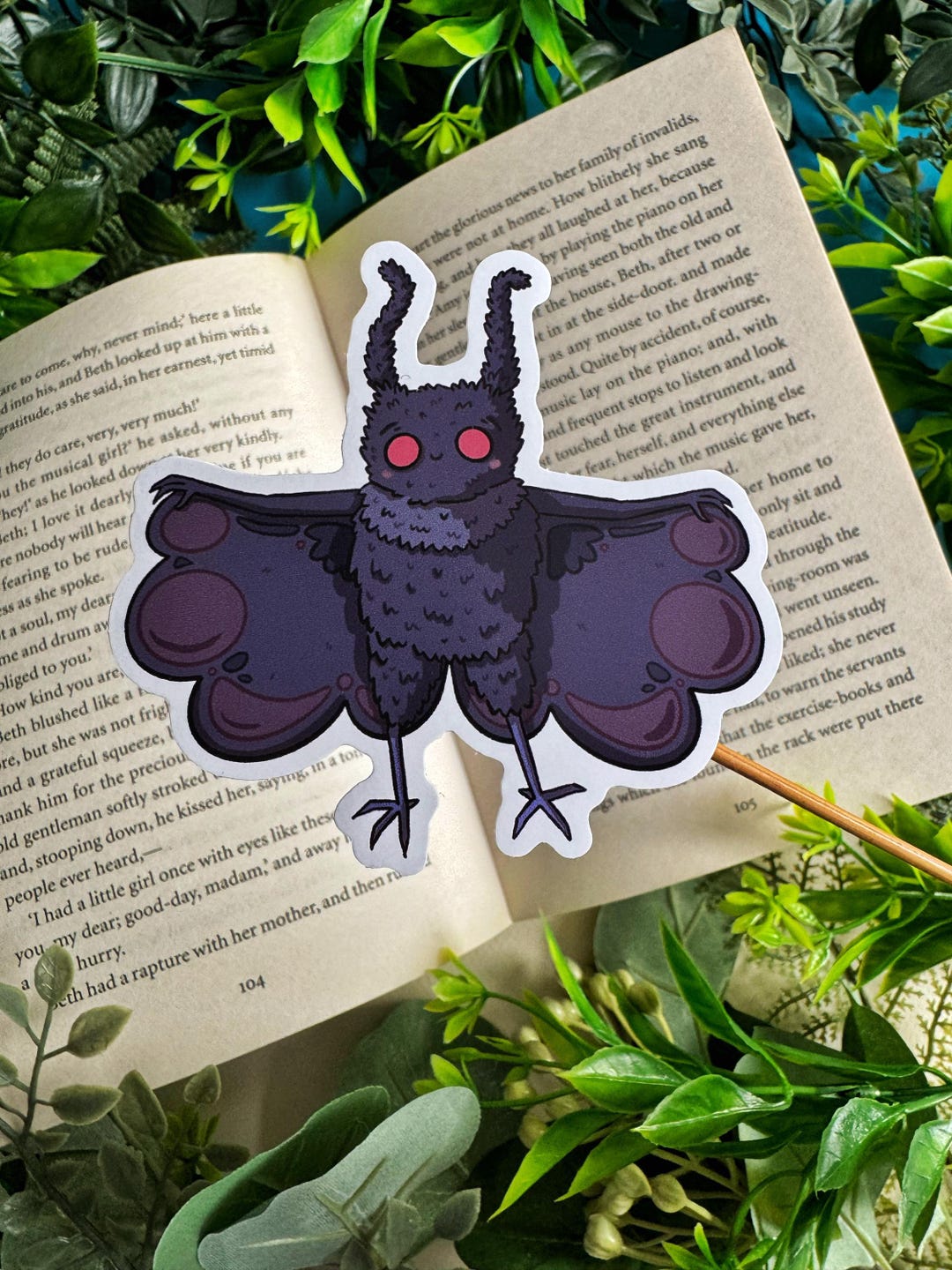 Mothman Vinyl Sticker - Happy Moth Cryptid Cute Die Cut - Fall ...