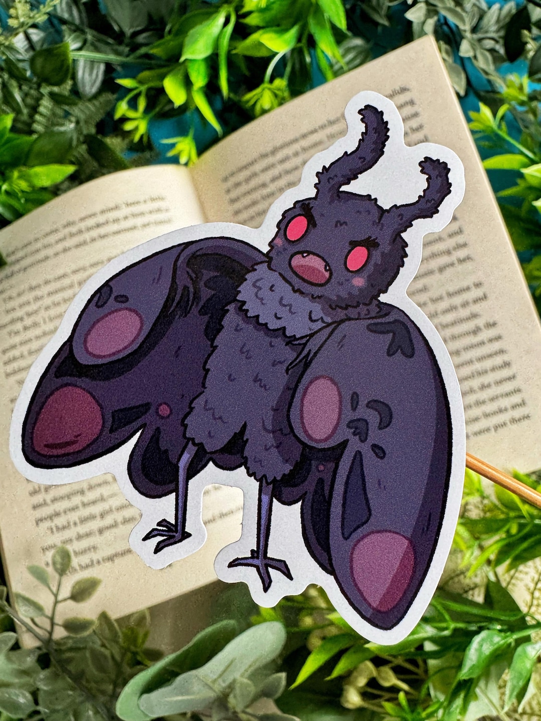 Mothman Vinyl Sticker - Happy Moth Cryptid Cute Die Cut - Fall ...