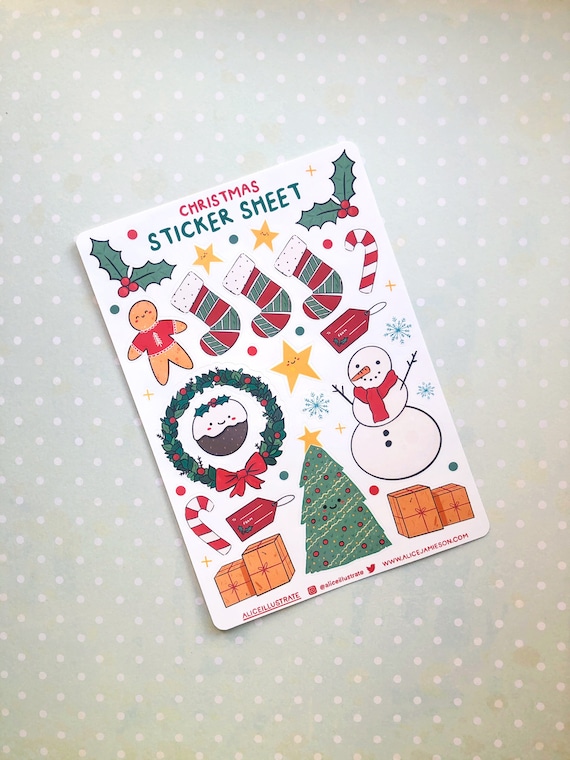 Embellishments Papercraft Stickers Sticker sheet Festive Christmas etna ...