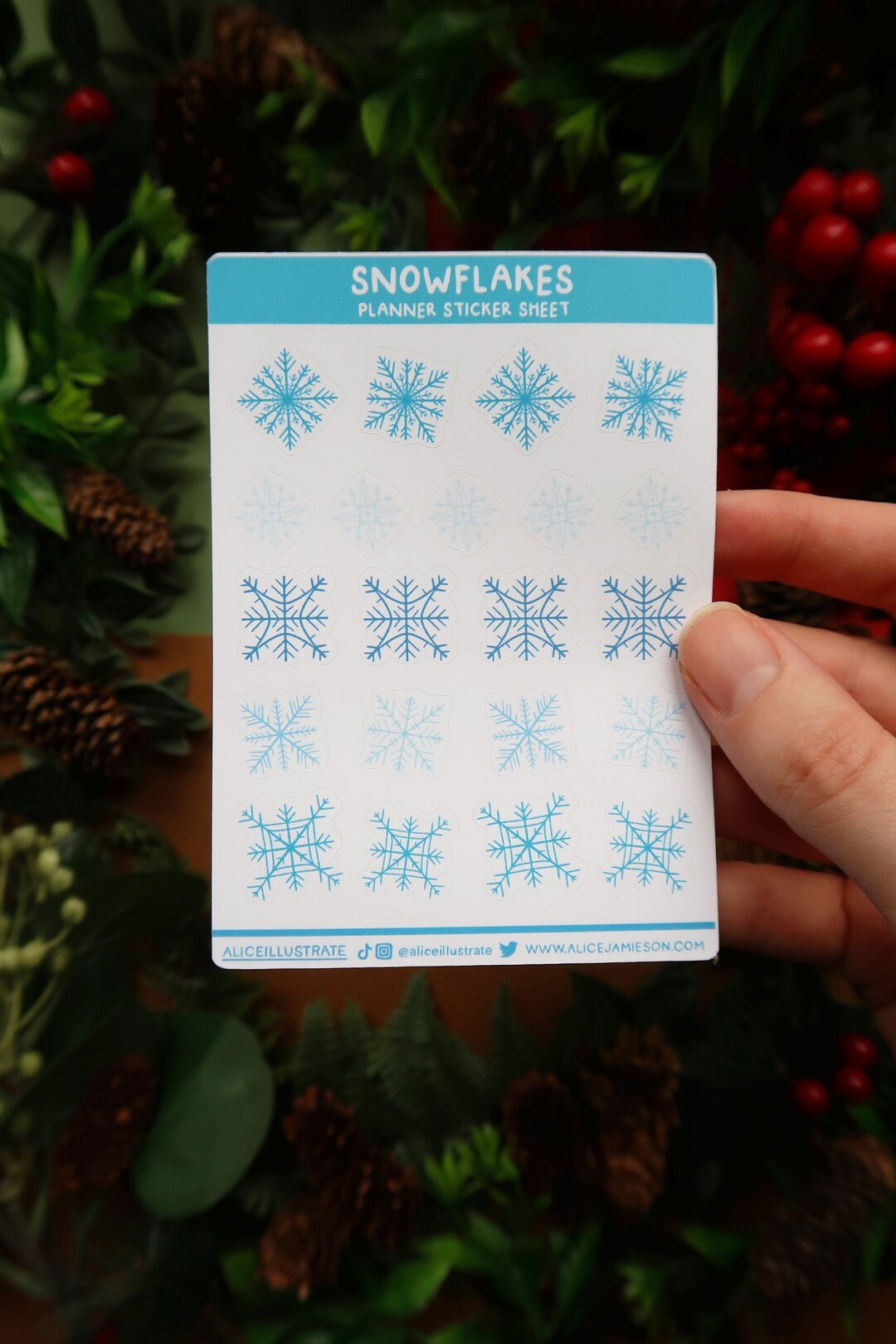 Snowflake Planner Stickers Blue Snow Christmas Xmas Winter Kawaii ...