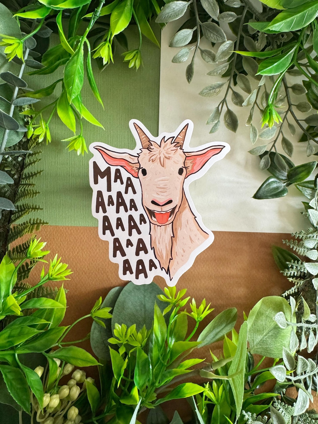 Goat Vinyl Sticker - Maaaa Farm Animal Cute Die Cut - Cozy Fun Funny ...