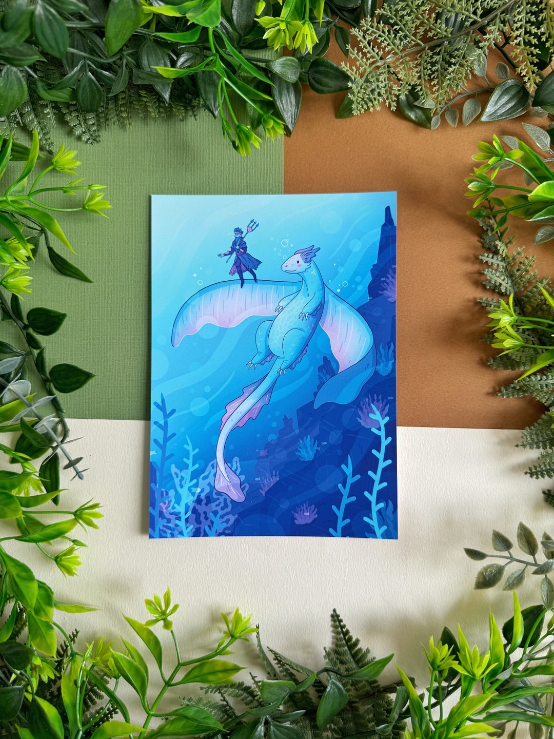 Sea Dragon Art Print - Fantasy Magical Animal Nature Ocean Artwork ...