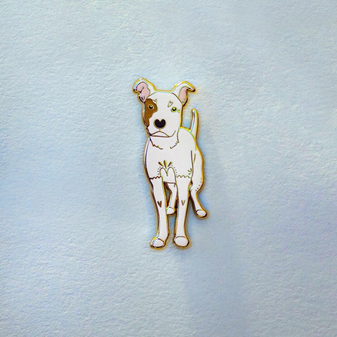 Pit Bull Enamel Pin With Rubber Clasp // Hard Enamel, Cloisonne ...