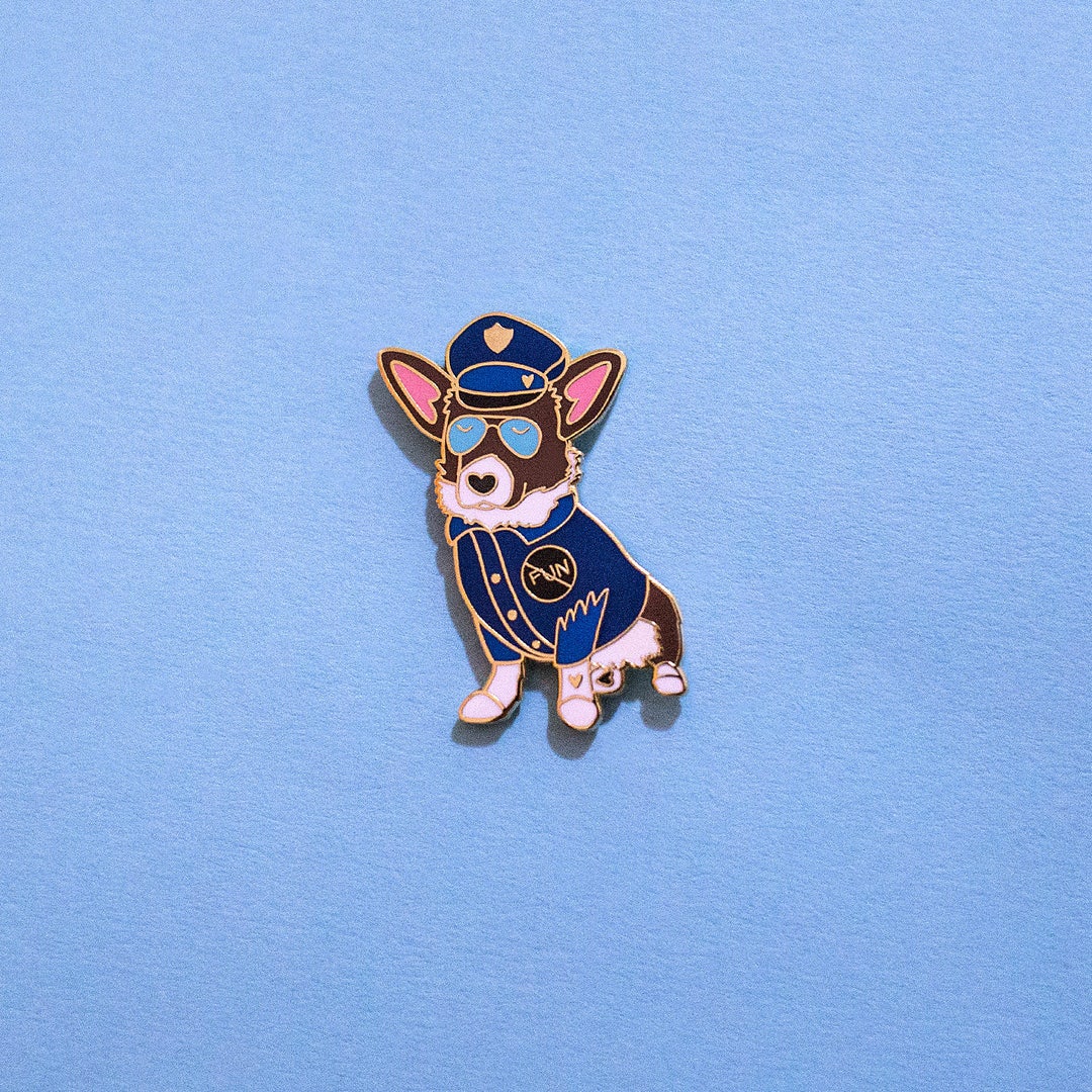 Toffee the Fun Police Corgi Party Limited Edition Pin With Rubber Clasp ...
