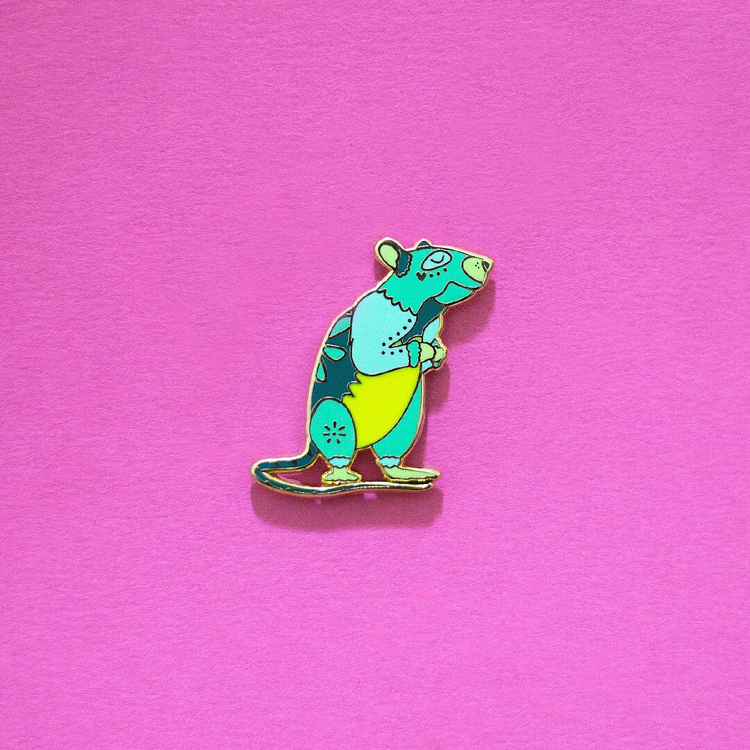 Rat Chinese Zodiac Pin With Rubber Clasp // Hard Enamel, Cloisonne ...