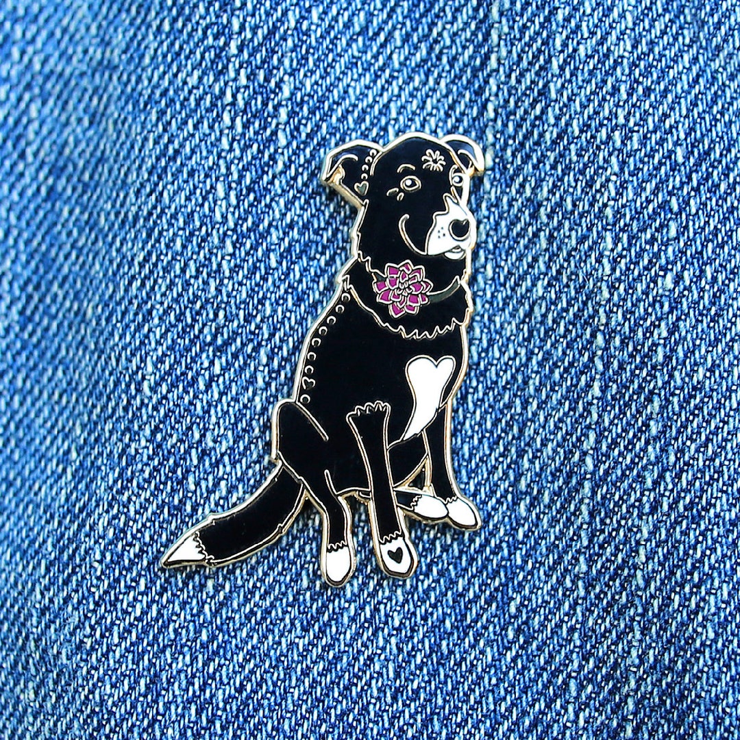 Dahlia the Black Labrador Retriever Border Collie Mix Enamel Pin ...