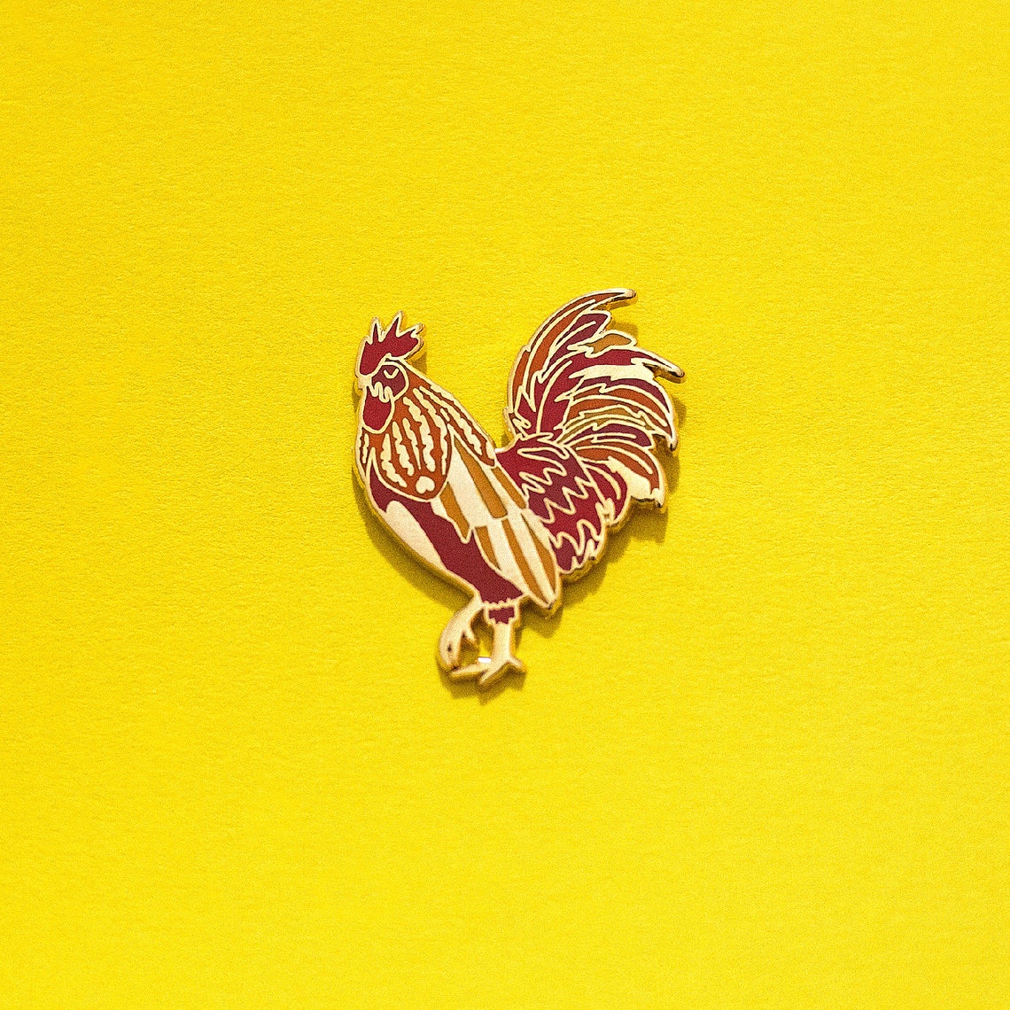 Rooster Chinese Zodiac Pin With Rubber Clasp // Hard Enamel - Etsy