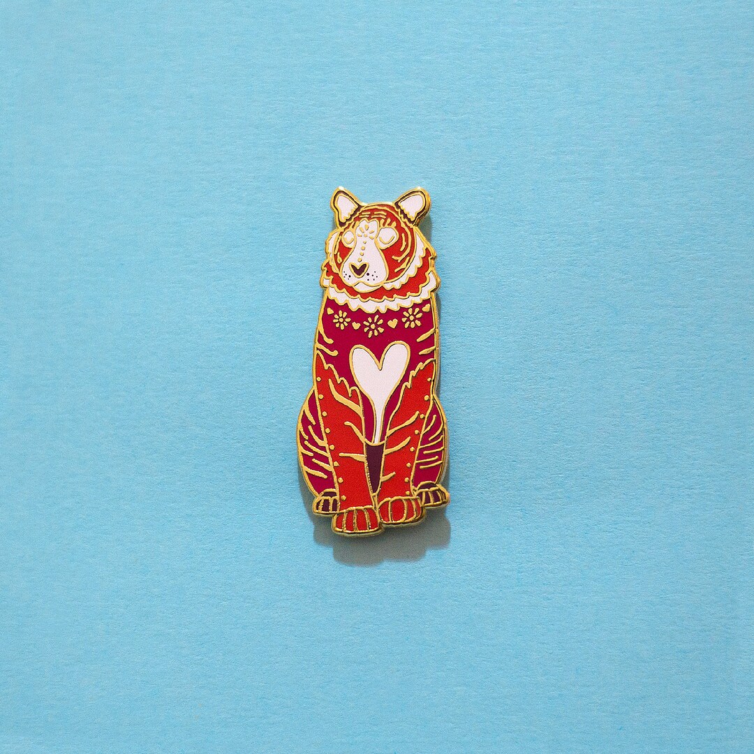 Tiger Chinese Zodiac Pin With Rubber Clasp // Hard Enamel, Cloisonne ...