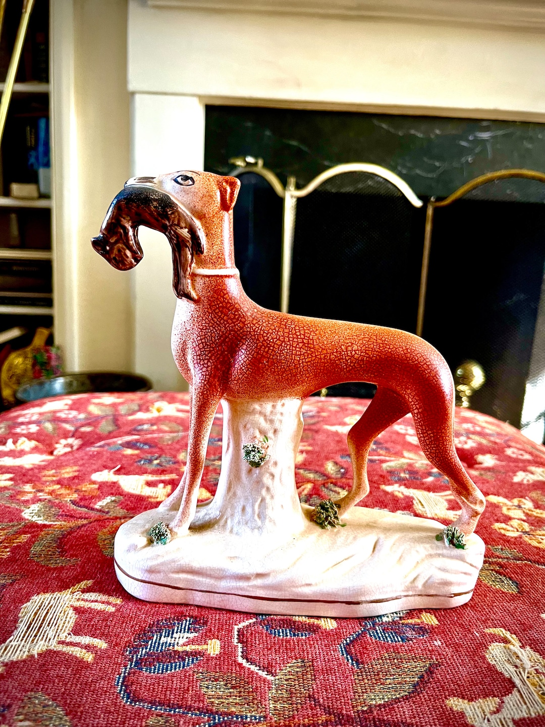 Vintage English Staffordshire Greyhound With Rabbit - Etsy