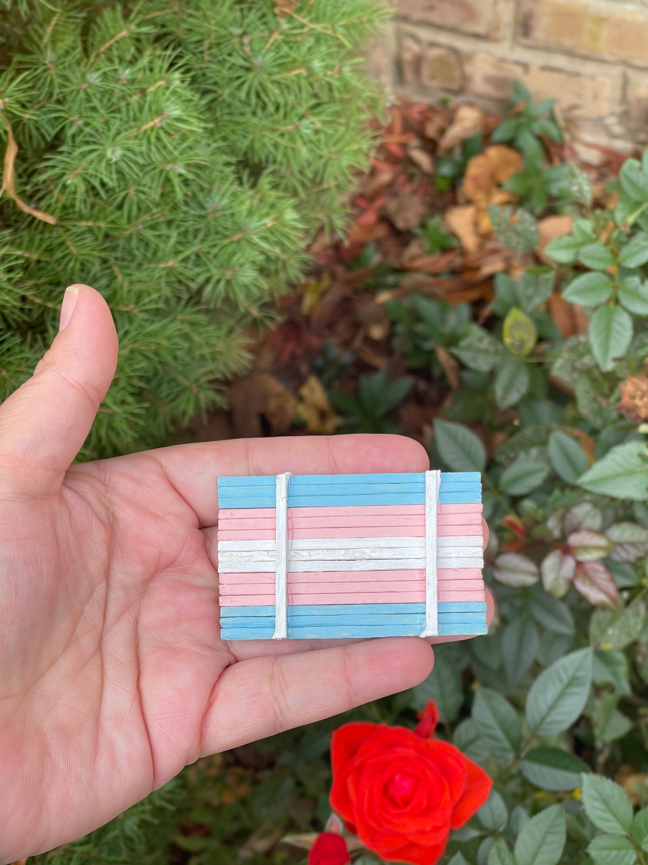 Trans Flag Ornament, Transgender Pride, Handmade Wood Ornament, Trans ...