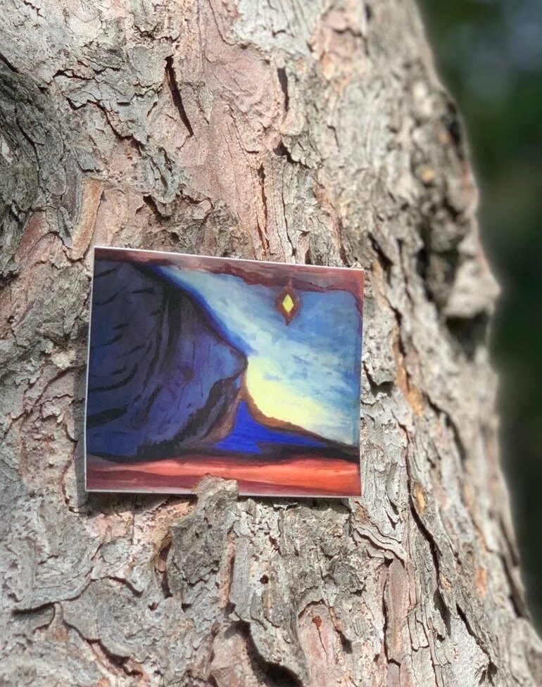 Miniature Art Print, Tiny Art, Sticker Paintings, Artist Sticker ...