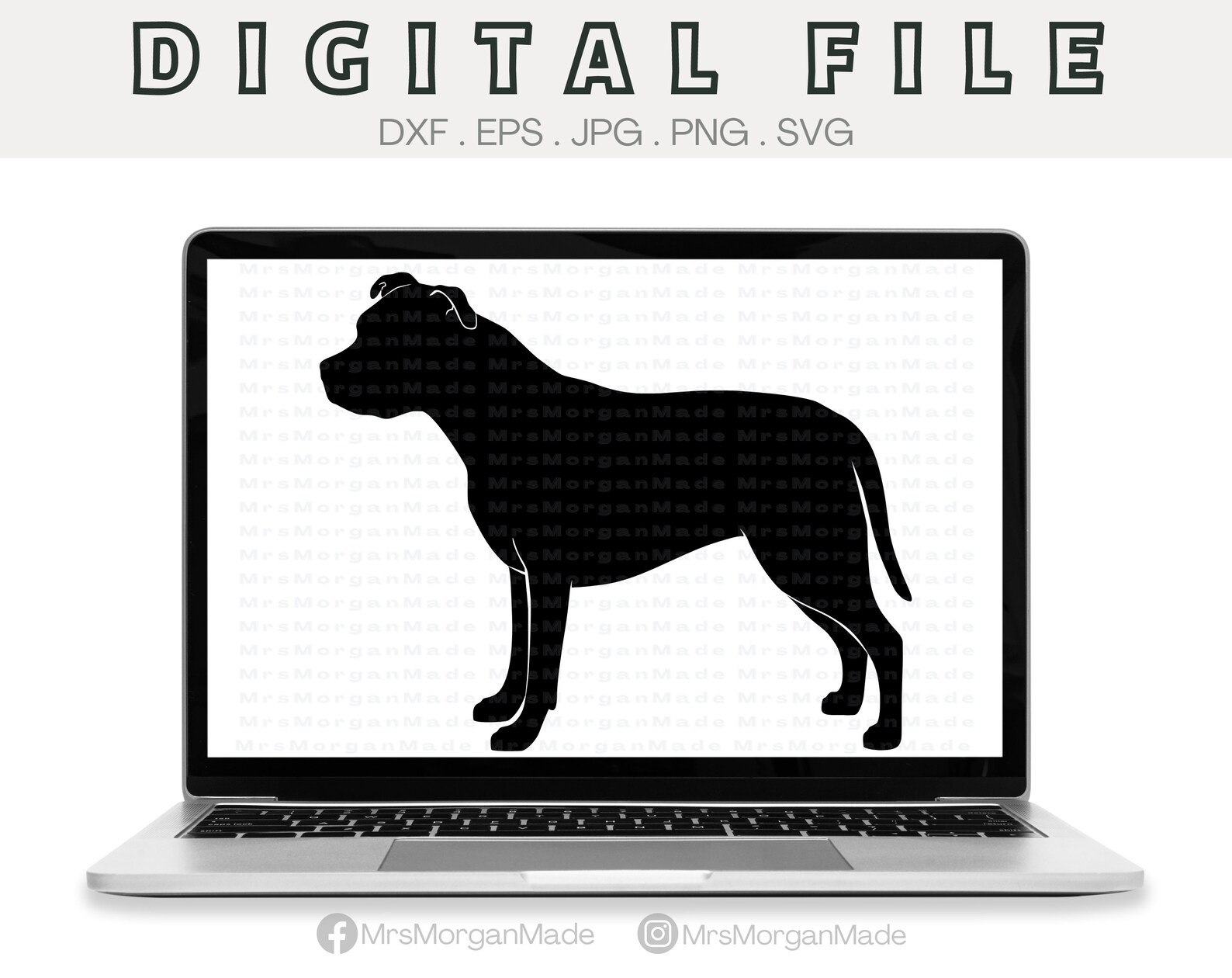 American Pitbull Terrier Dog Dxf Eps Jpg Png Svg, Instant Digital File ...