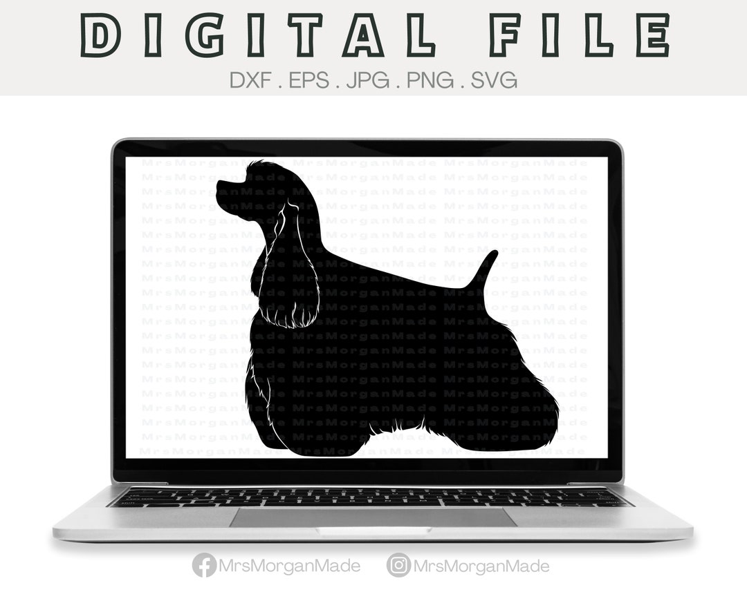 American Cocker Spaniel Dog Dxf Eps Jpg Png Svg, Instant Digital File ...