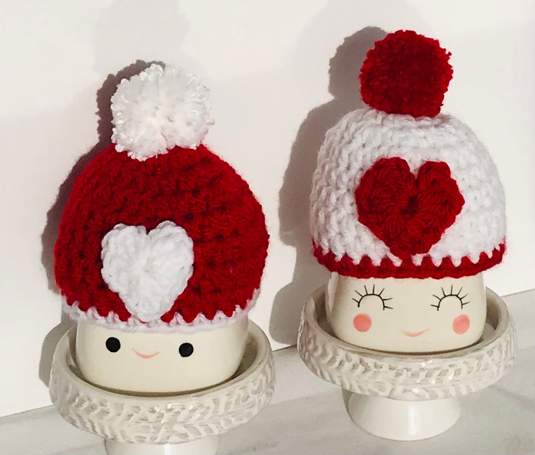 Valentines Marshmallow Mug Hats / Red and White Mug Hat Set / Tiered ...