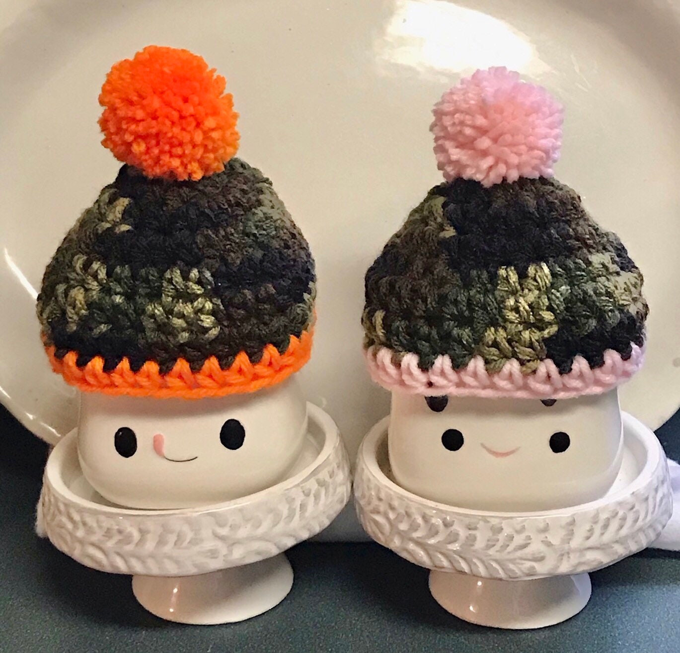 Camo Marshmallow Mug Hats Pink Green Mug Hat Set Tiered | Etsy