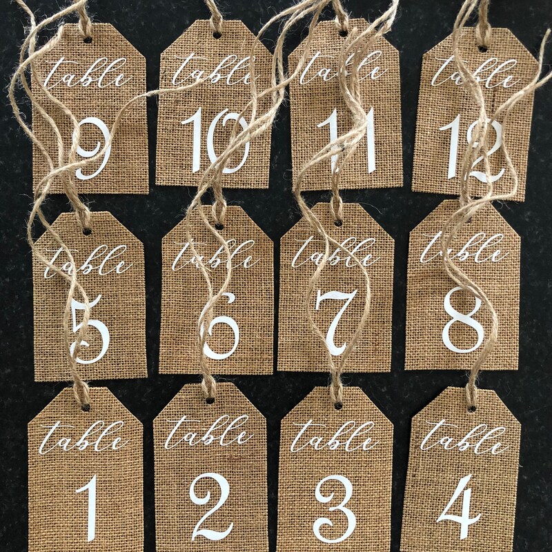 Burlap Table Numbers - Etsy