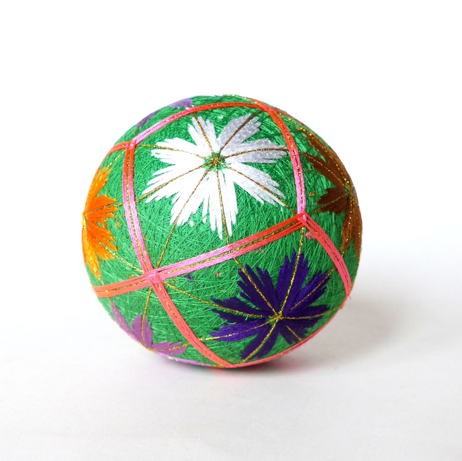 VINTAGE Beautiful Temari Ball Embroidering Thread Ball - Etsy