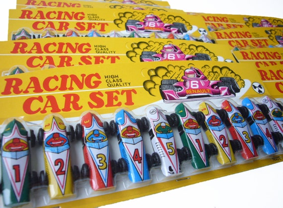 JAPANESE VINTAGE Set of 10 Cute Tin Mini / Tiny Racing Cars - Etsy