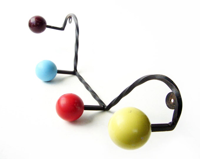 FRENCH VINTAGE 1950's Large Atomic Coat Hook / Hat Rack - Etsy