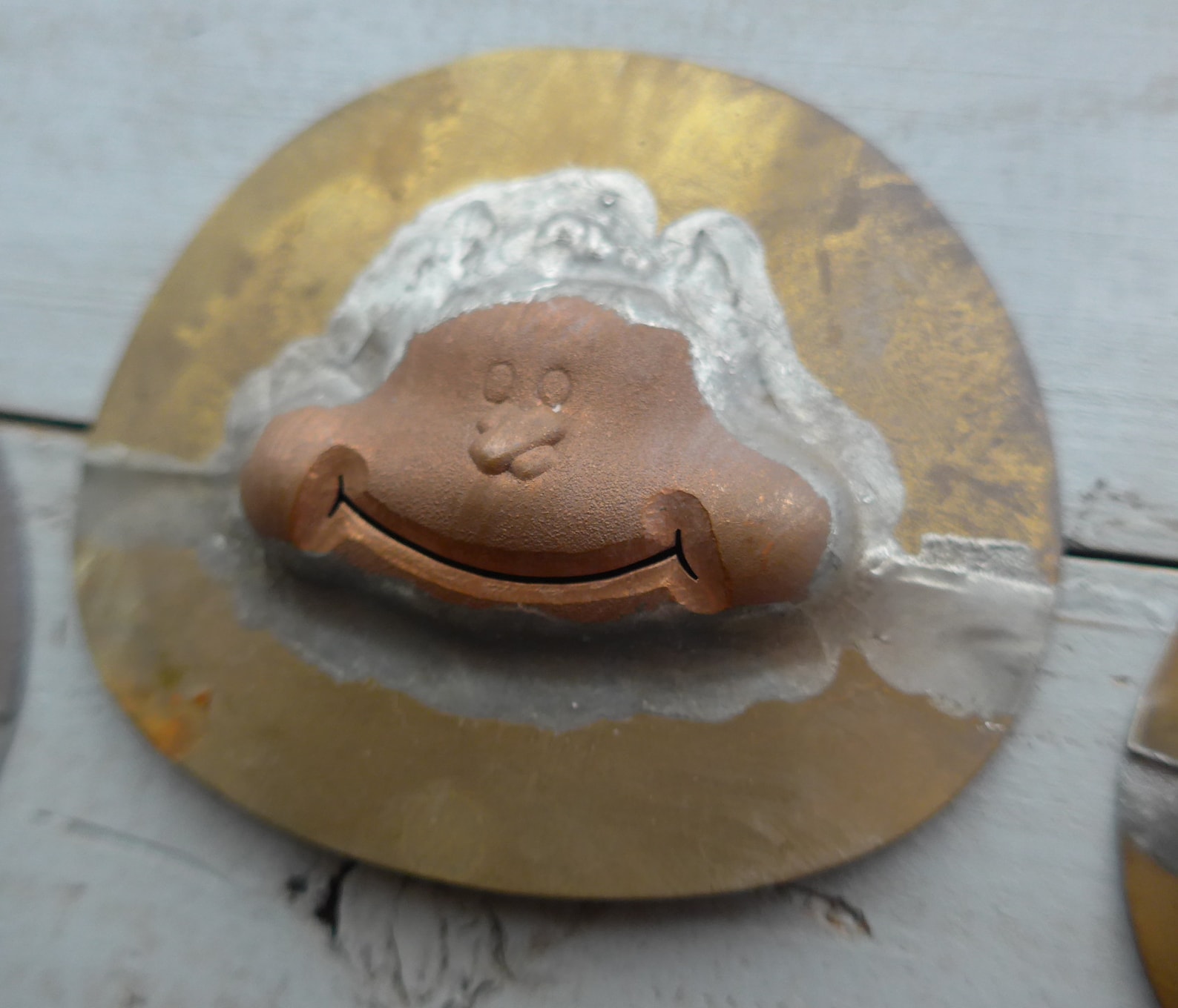 Japanese Vintage 970's Set of Three Brass Molds Face - Etsy